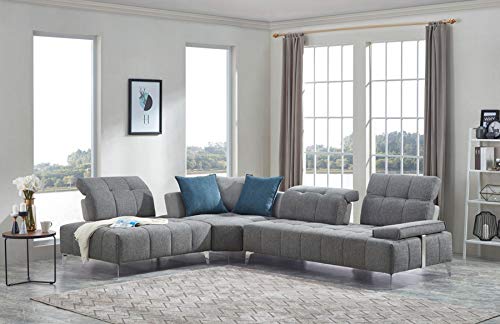 Limari Home Caprock Sectional Sofa, Gray