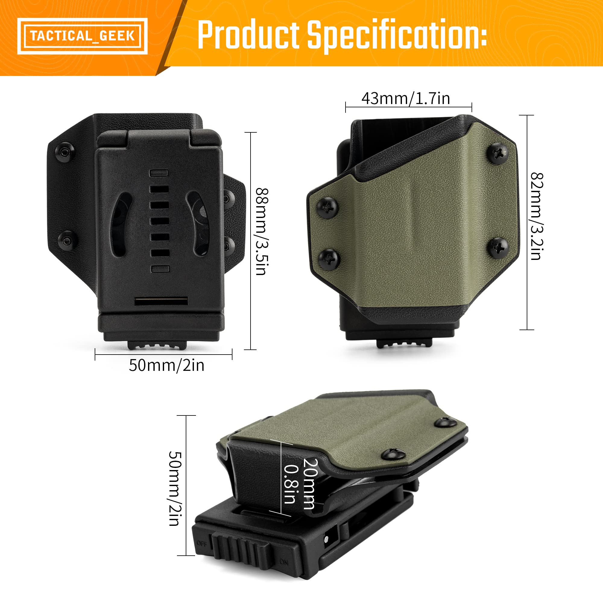 TACTICAL GEEK TX1Multi-Tool Sheath, EDC Multi Tool Sheath Holder Holster, Adjustable Sheath with Back Clip for Belt, Multi-Tool not Included (Green)
