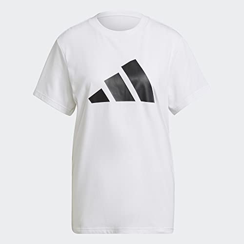 adidas Women's Standard Sportswear Three Bar T-Shirt, White, X-Large