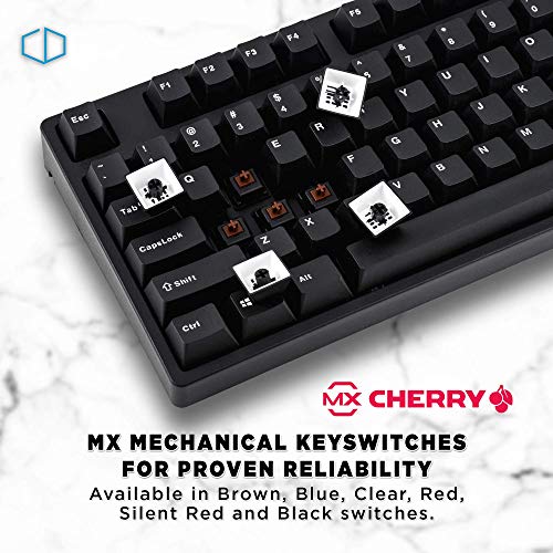 ikbc CD87 V2 Ergonomic Mechanical Keyboard with Cherry MX Red Switch for Windows and Mac, Tenkeyless Keyboard Upgraded with Mistel PBT Double Shot Keycaps for Desktop and Laptop, Solid Build Quality