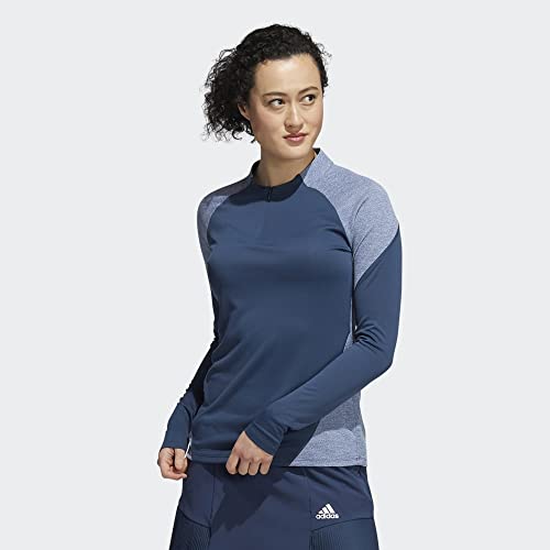 adidas Women's Standard Sport Performance Primegreen Heat.RDY Long Sleeve Mock, Crew Navy, L
