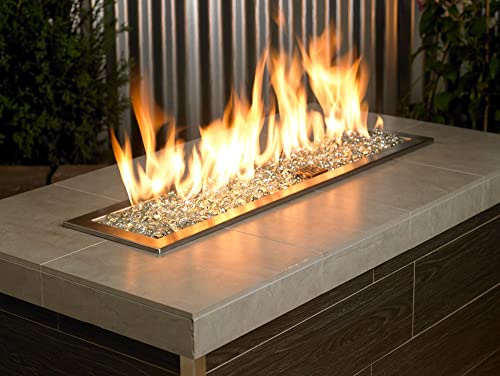 American Fireglass Fire Beads Fireplace Glass and Fire Pit Glass, 10-Pound, Glacier Ice