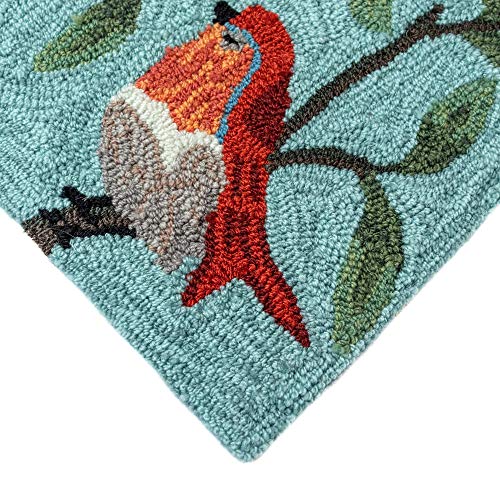 Liora Manne 2270/04 Aqua Ravella Bird on Branches Indoor/Outdoor Rug, 2' X 3', Blue