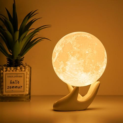 Balkwan Moon Lamp for Kids - 3D Magical Globe Ball for Space Decor - Classical Moon Night Light - Dimmable and Touch Control Design,Birthday Gifts for Women,Kids,Child and Baby Home Decor