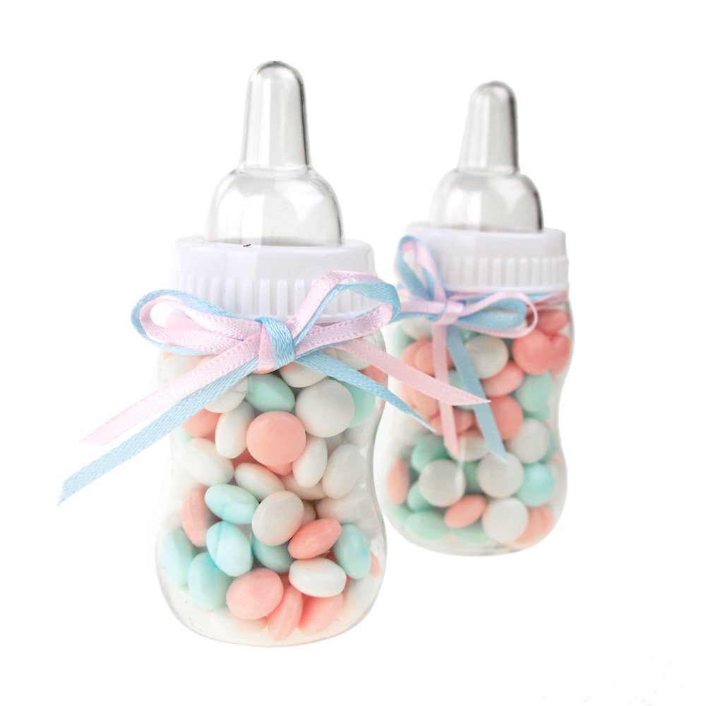 Homeford Mini Nursing Bottle Baby Bottle Baby Shower Favors, 4-inch, 12-Count, White