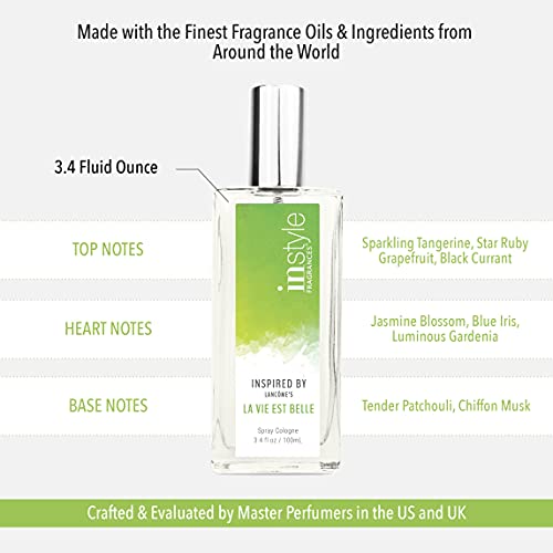 Instyle Fragrances | Inspired by Lancôme's La Vie Est Belle | Women’s Eau de Toilette | Vegan, Paraben Free, Phthalate Free | Never Tested on Animals | 3.4 Fluid Ounces