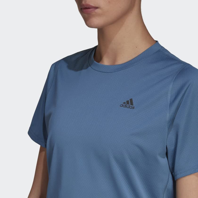 adidas Women's Icon 3 Bar Running Tee, Altered Blue, X-Large