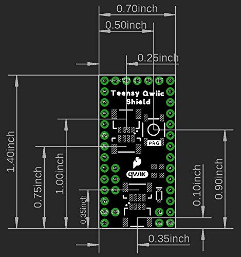SparkFun Qwiic Shield Compatible with Teensy (not Included) - 4.0, 3.2, or LC Footprint Compatible - 3.3V