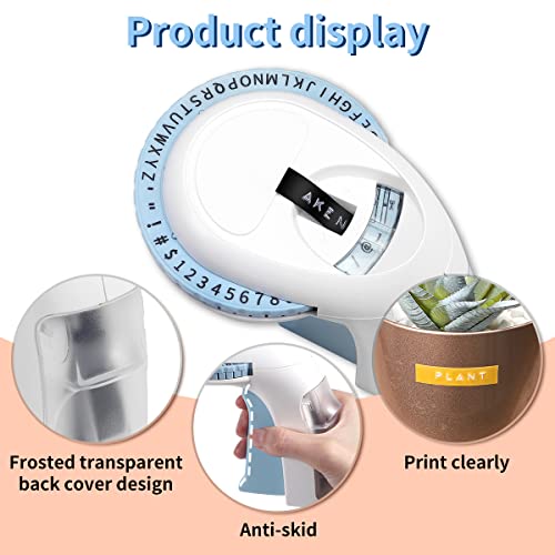 Aken Embossing Label Maker, Omega S Vintage Embossed Labeler, Old School Label Printer, A Protable Handheld Retro Label Maker with 10 Rolls 3D Embossing Label for Home Office DIY, Blue