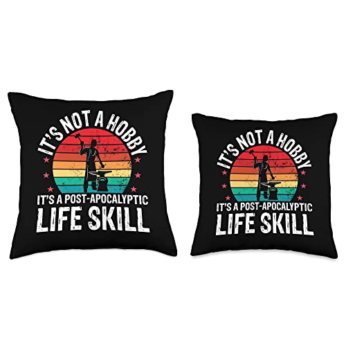 Forging Forge Blacksmith Blacksmithing Apparel Co. It's Not A Hobby Funny Forge Anvil Blacksmith Dad Throw Pillow, 16x16, Multicolor