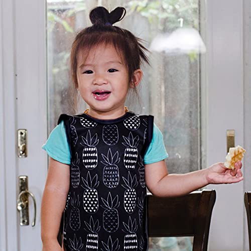 BapronBaby Pineapple Monochrome Bapron - Soft Waterproof Stain Resistant Bib - Machine Washable - 6m - 5yr - (Sz Baby/Toddler 6m-3T)