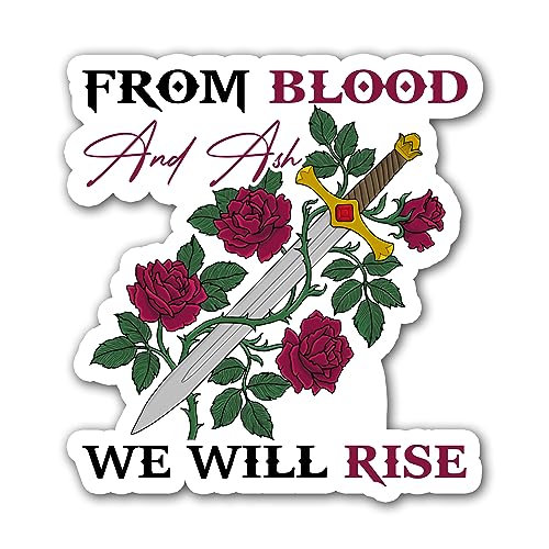 Akira From Blood and Ash We Will Rise Sticker, Bookish Sticker, Water Assistant Vinyl Booktok Decals for Water Bottles Laptops Phone, Kindle Sticker, Book Decor Gifts, Book Inspired