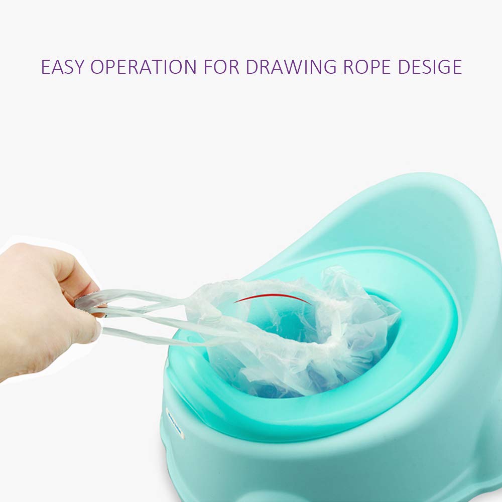 Potty Liners Disposable, Travel Potty Chair Liners with Drawstring Universal Training Toilet Seat Potty Bags Cleaning Bag for Kids Toddlers …