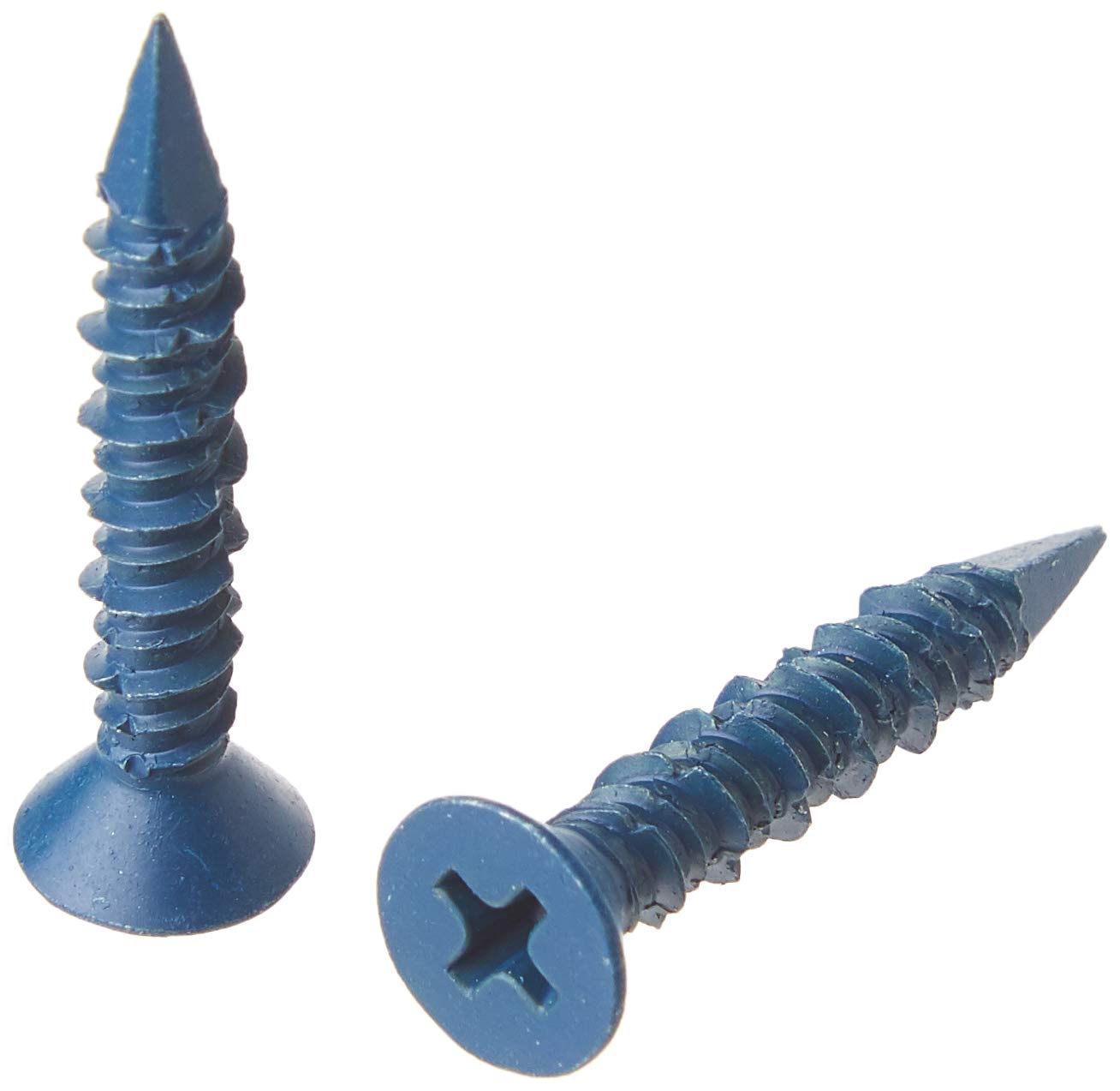 SNUG Fasteners (SNG480) 100 Qty 3/16 x 1-1/4 Flat Head Phillips Diamond Tip Concrete Screws to Anchor Masonry, Block & Brick, Count