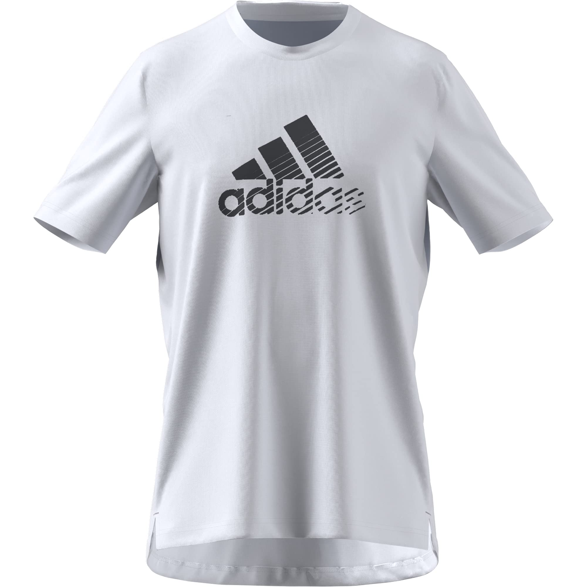 adidas mens Activated Tech Tee White/Halo Blue X-Large