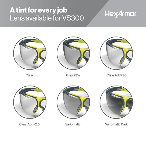 HexArmor VS300 Light Transition Anti-Fog and Scratch-Resistant ANSI Z87+ Safety Glasses for Men and Women, Single