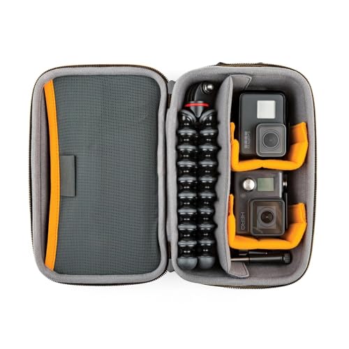 Lowepro Hardside CS 60 Case for Small Drone, Mirrorless Cameras or 2 Action Cameras, 1-2 Lenses, Accessories, 14.00 x 8.51 x 22.71 cm, Black