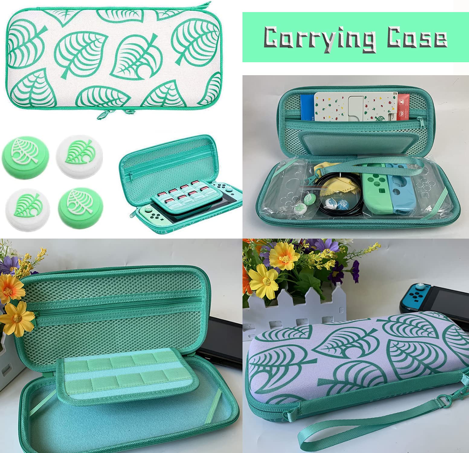 Carrying Case Compatible with Switch, Protection Case for Nintendo Switch Console, Portable Shockproof PU Hard Cover Storage Bag Travel Case for Switch