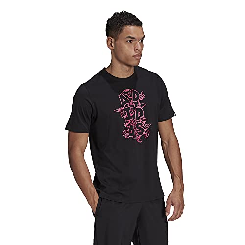 adidas mens CRTN Outline Tee Black Medium