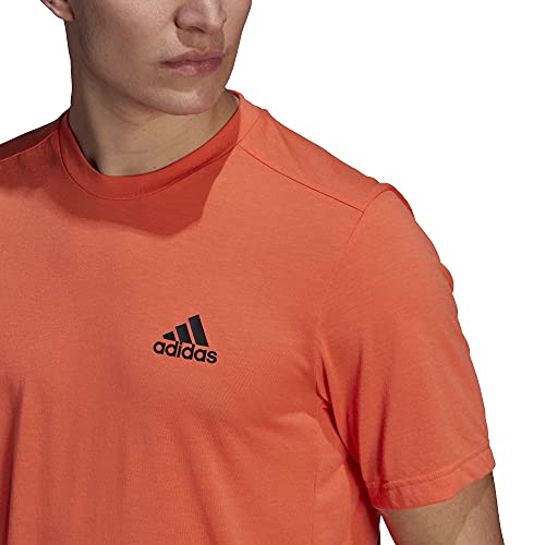 adidas mens Designed to Move FEEL.RDY T-Shirt True Orange/Black Large