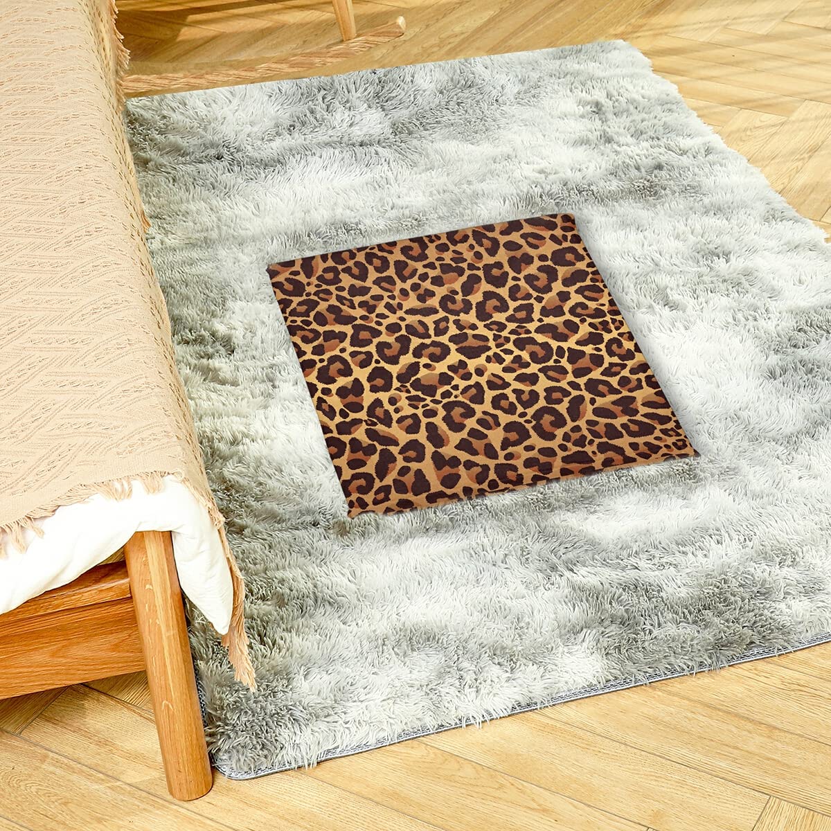 ALAZA Leopard Print Bright Color Chair Seat Cushion Memory Foam Pads for Home Kitchen Dining Office Chairs Car Seats 15.7" x 15.7" x 1.2"