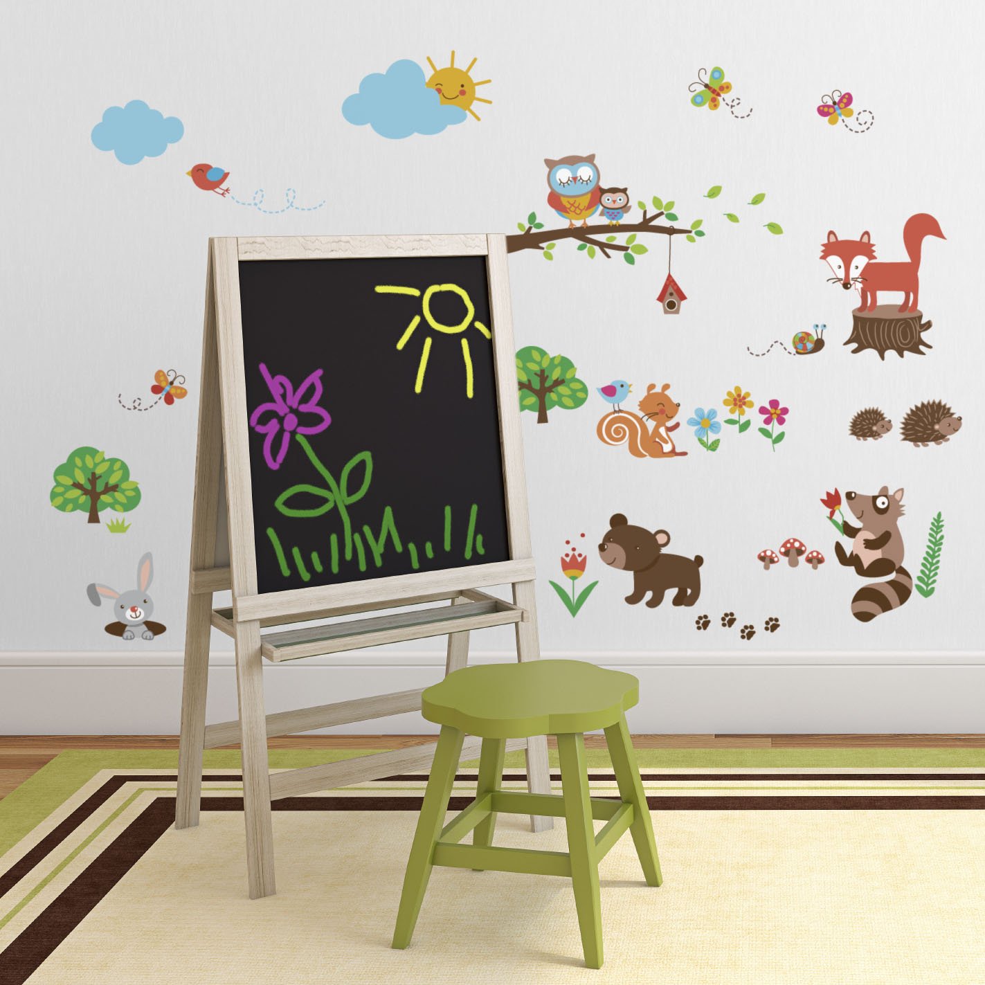Into the Woods Baby / Nursery / Kids Room Decorative Peel and Stick Wall Art Sticker Decals for Boys and Girls