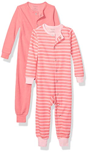 Hanes baby girls Ultimate Flexy 2 Pack Sleep and Play Suits Layette Set, Dark Pink Stripe, 18-24 Months US