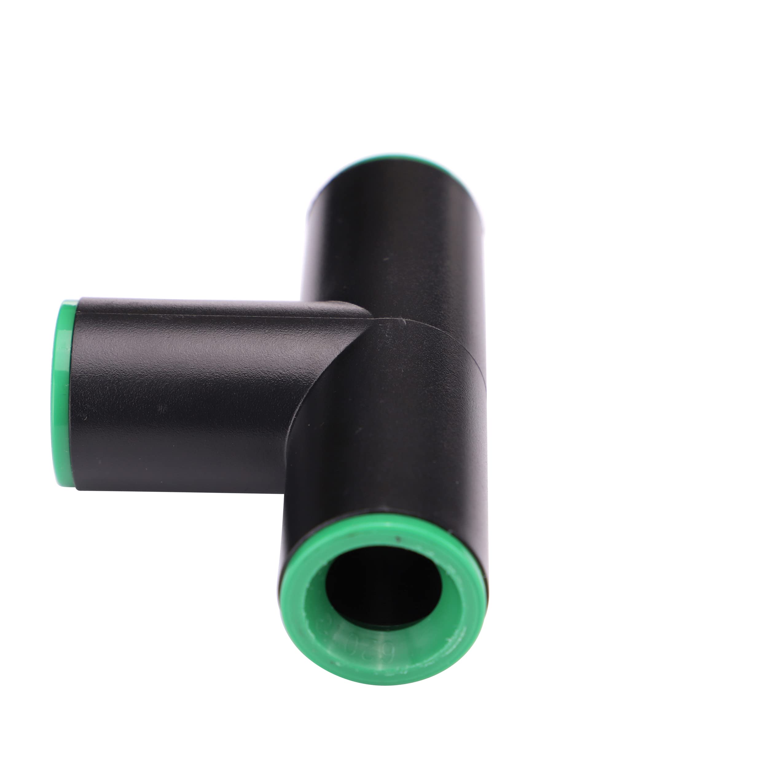 Raindrip 347G00UB Compression Tee, 1/2-Inch, Drip Irrigation Fitting for Supply Tubing and Dripline, Black with Green