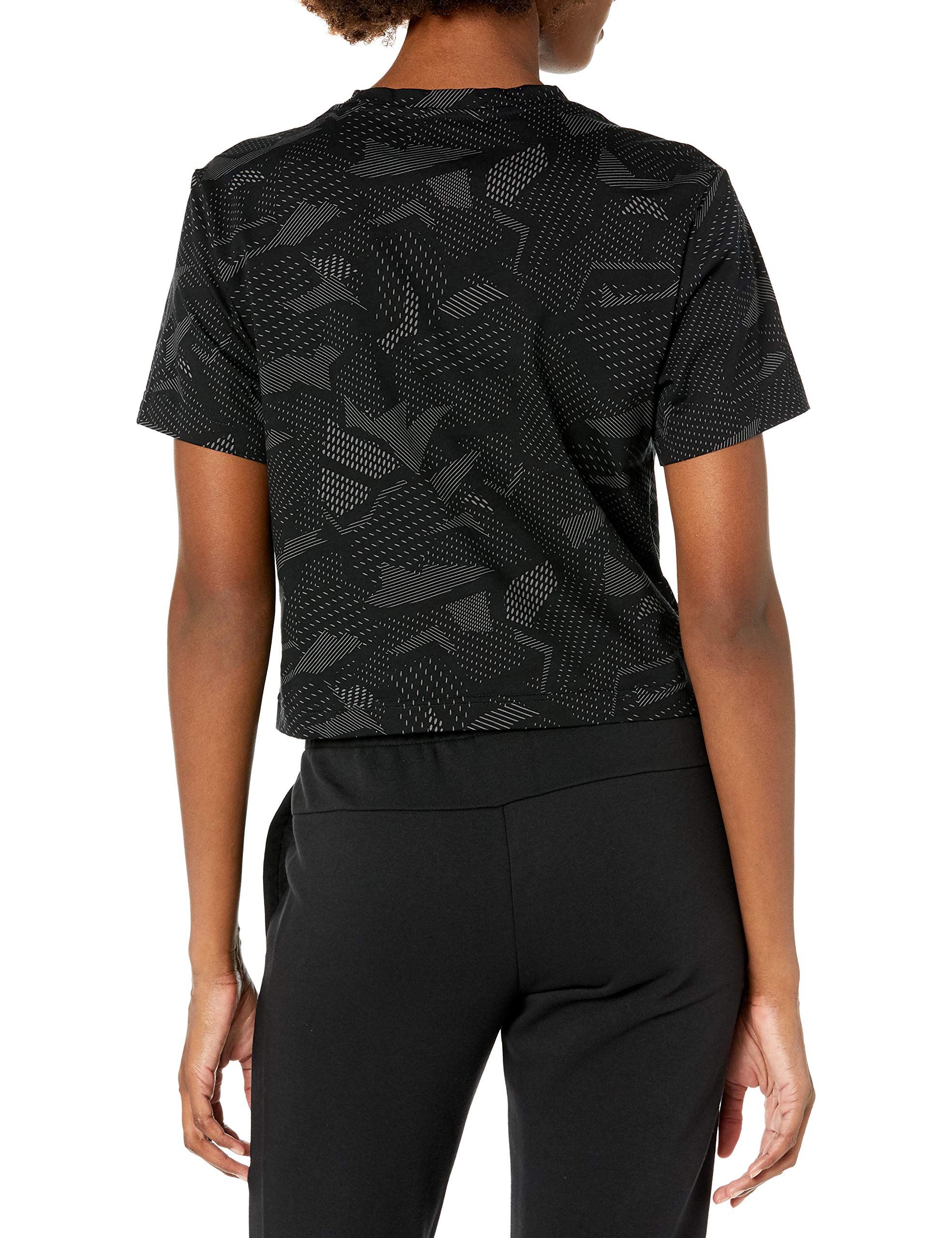 adidas womens Essentials All Over Print Tee Legacy Red/Black Large