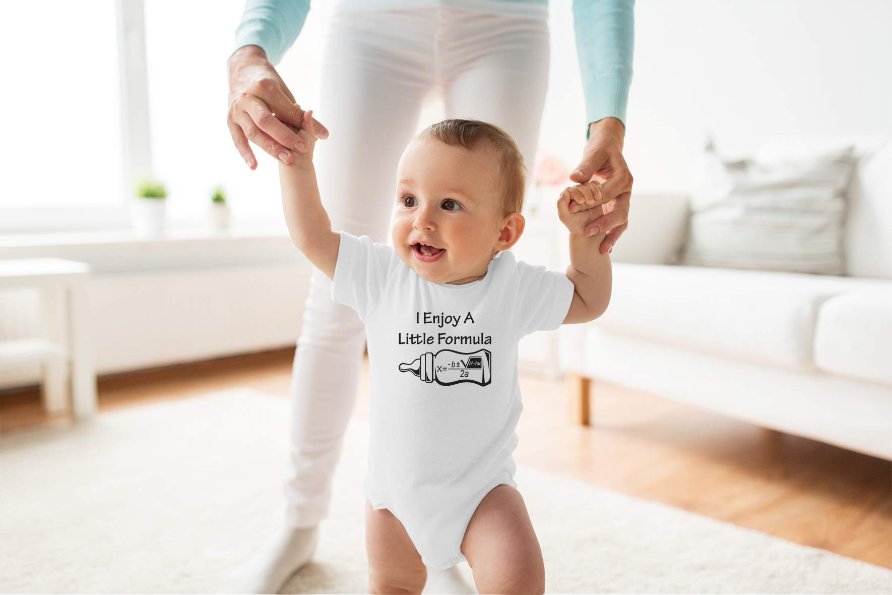 I Enjoy A Little Formula - Funny Baby Essentials Bodysuit - Baby Boy Romper Newborn Girl Clothes (6 Months, White)