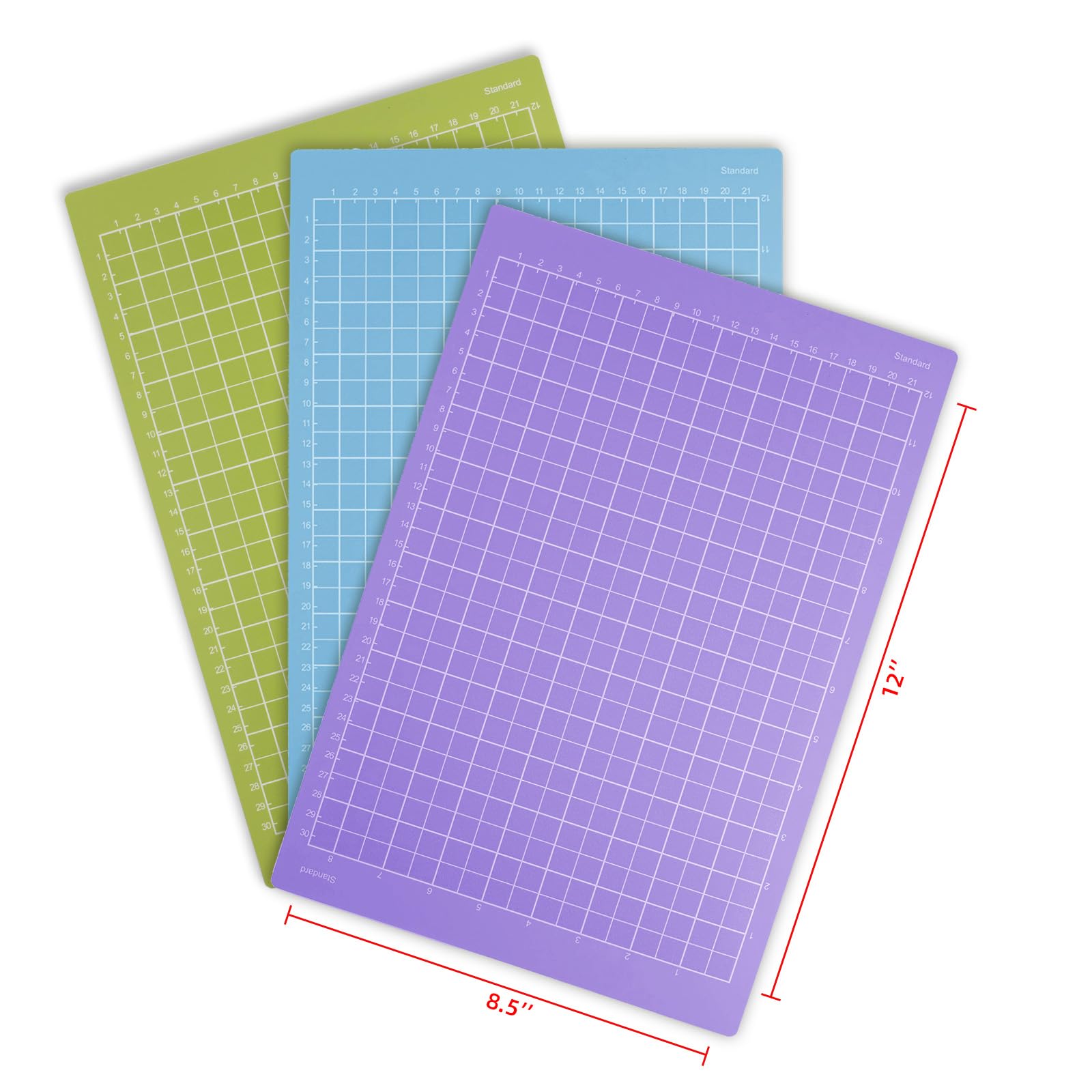 Srunffe Cutting Mats Set for Cricut Joy Xtra, 4 Pack 8.5" x 12" (StandardGrip, StrongGrip, LightGrip) and Card mat 4.75" x 6.65", Adhesive Cutting Mats/Card mat Accessories for Cricut Joy Xtra