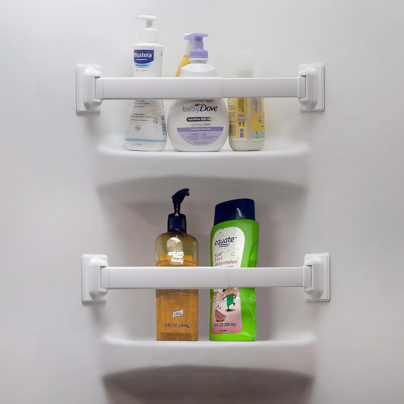 Adjustable RV Shower Corner Storage Bar- Durable Aluminum RV Corner Caddy for Shower Organization- Perfect for Travel Trailer, Camper Inside Storage and Organization- 2 Packs