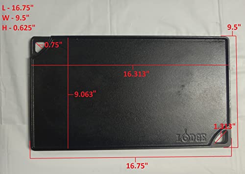 Lodge LDP3 Reversible Grill/Griddle, 9.5-inch x 16.75-inch