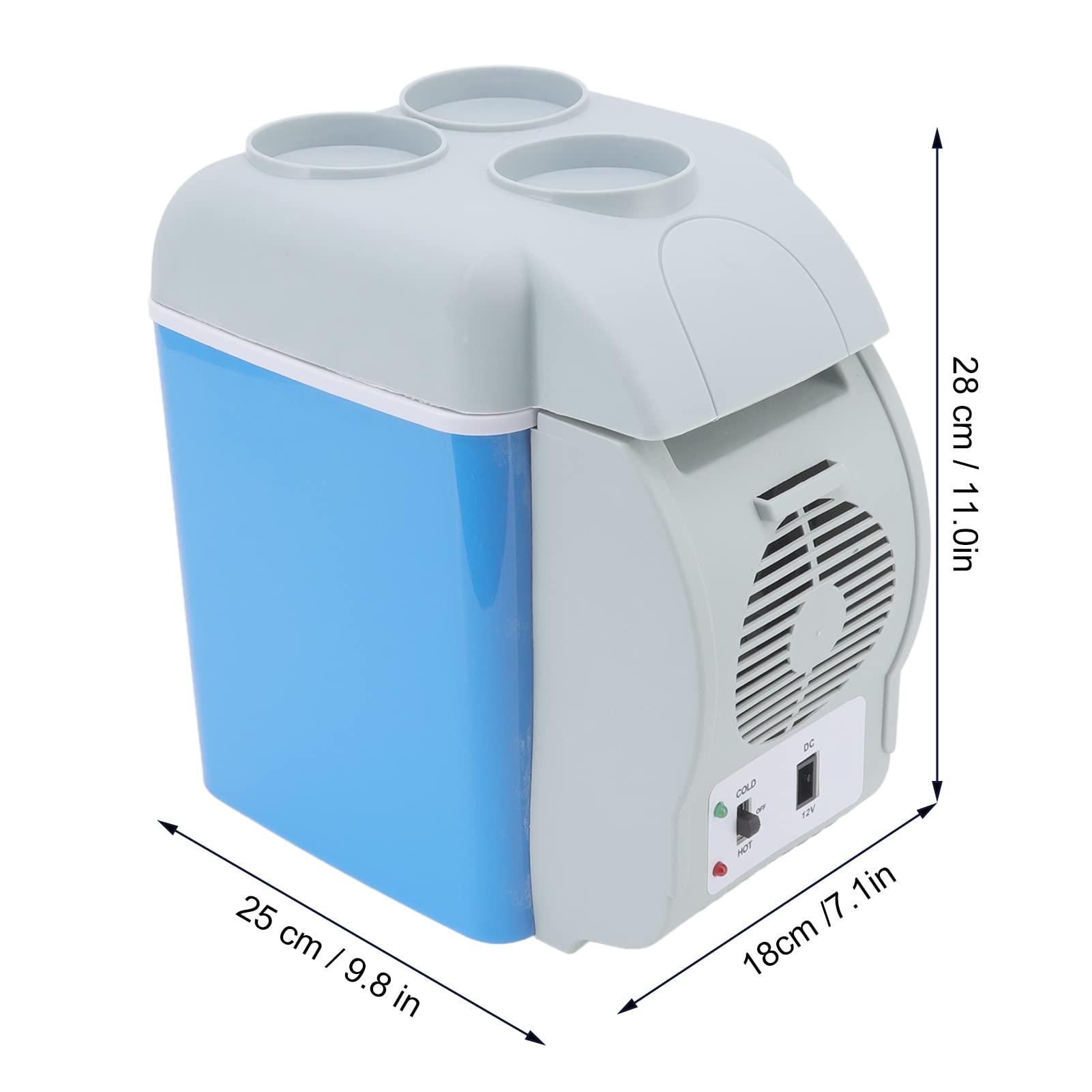 7.5L Capacity Personal Thermoelectric Cooler Warmer Mini Fridge Cooler and Warmer Portable Compact Personal Fridge Thermoelectric System Eco Friendly Low Noise Electric Car