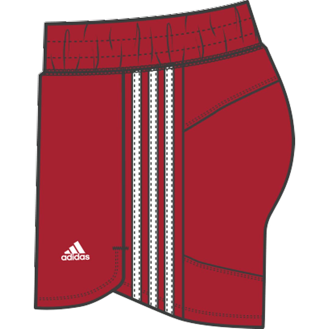 adidas Women's Pacer 3-Stripes Woven Shorts, Vivid Red, XX-Large