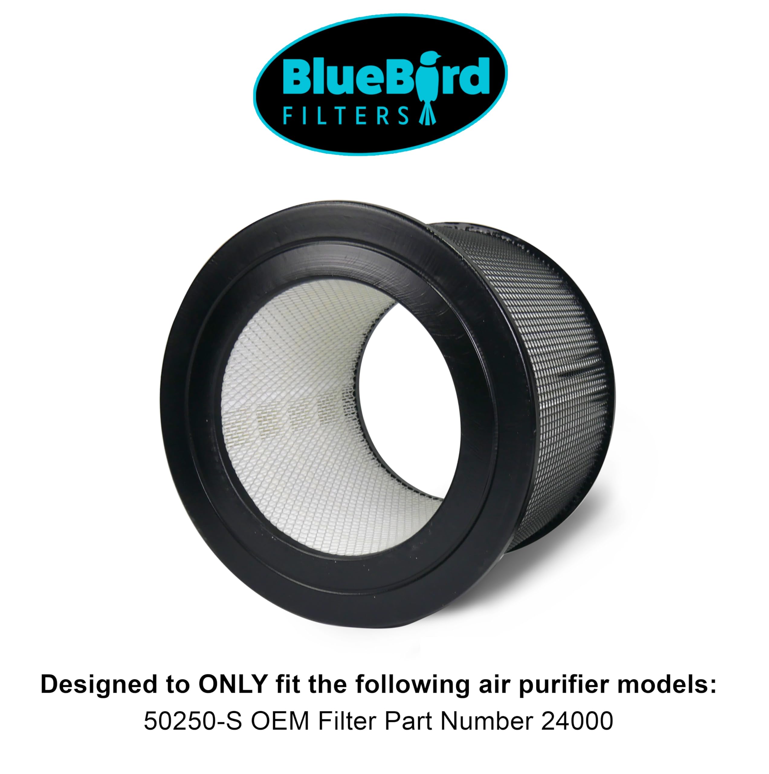 BlueBird Filters Replacement HEPA Filter & Carbon Pre Filter Kit For Honeywell 50250 50250-S OEM Part Number 24000 (1 HEPA + 4 Carbon Pre-Filter)