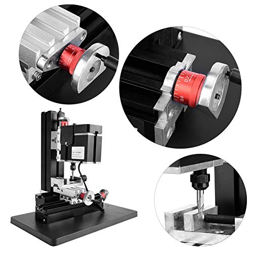 60W 12000RPM Mini Milling Lathe,100-240V DIY Mini Lathe Mini Miller,Mini Metal Lathe DIY Miniature Milling Machine Miller