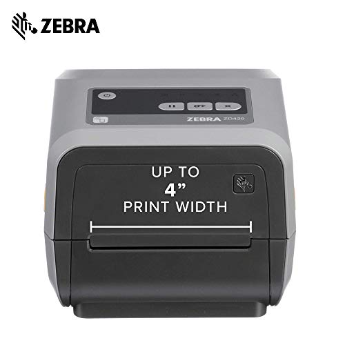 Zebra - ZD420c-Ribbon-Cartridge Desktop Printer for Labels and Barcodes - Print Width 4 in - 203 dpi - Interface: Wifi, Bluetooth, USB - ZD42042-C01W01EZ (Renewed)