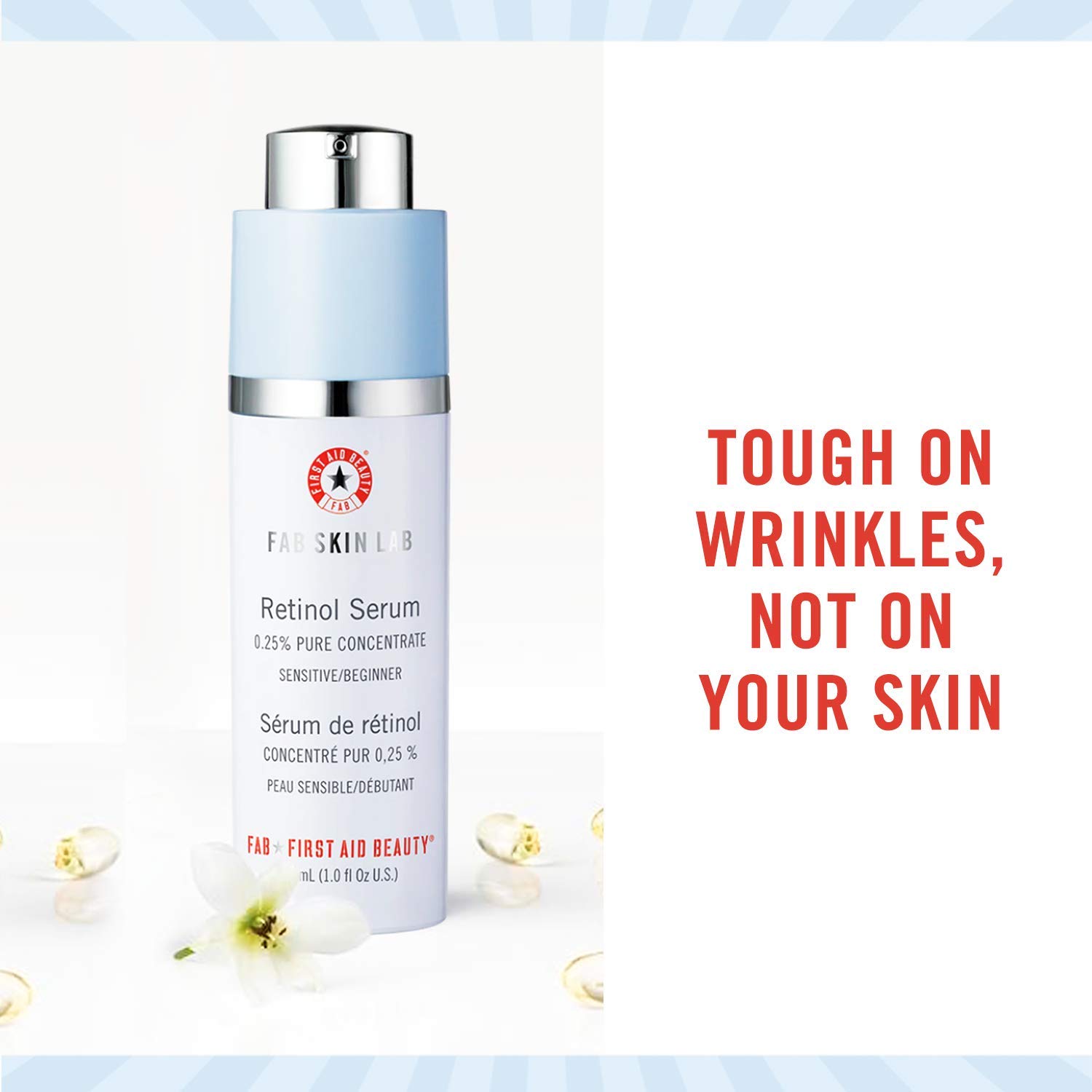 First Aid Beauty FAB Skin Lab Retinol Serum 0.25% Pure Concentrate, 1 oz