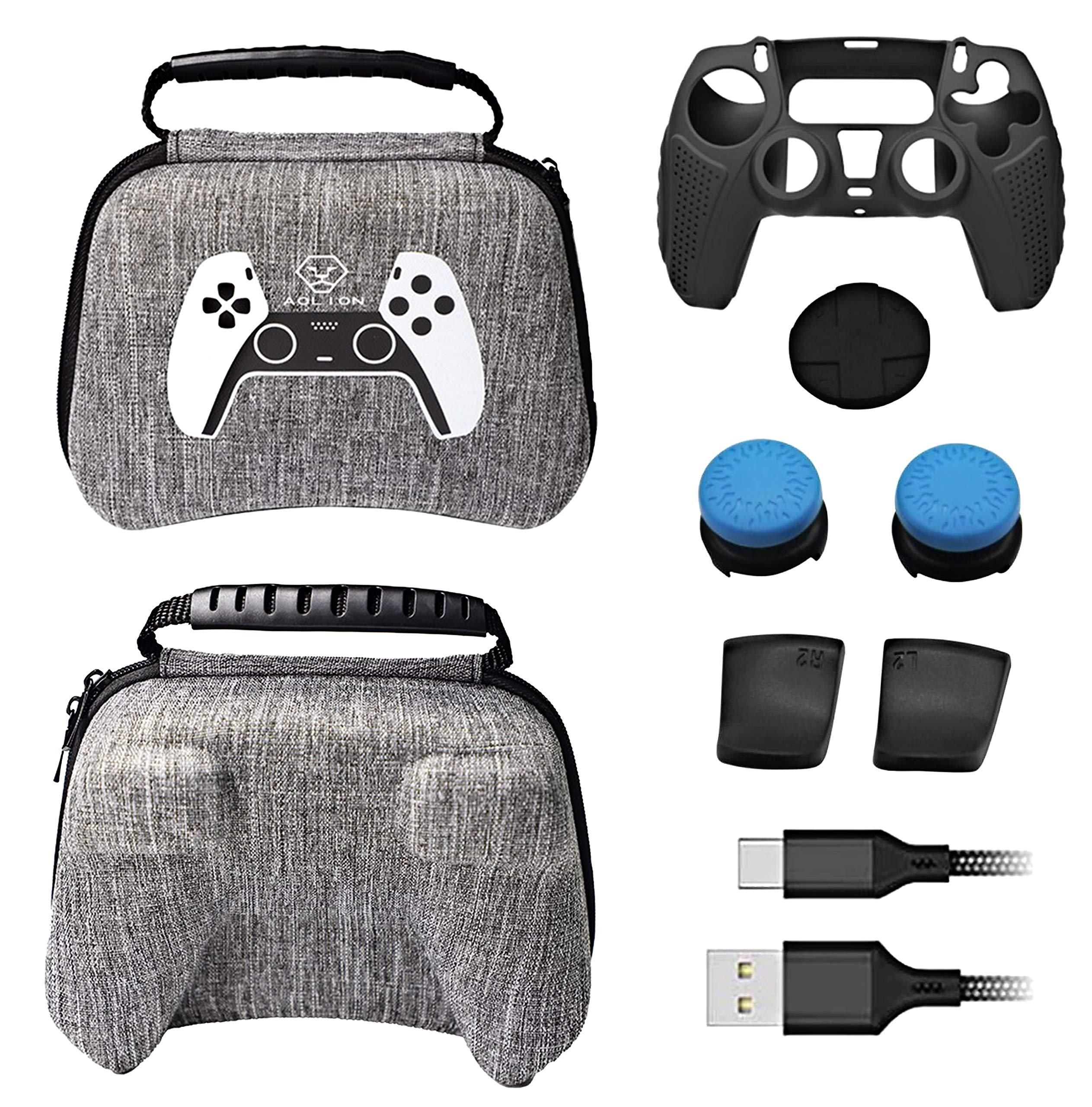 BLUEDLUXO Ps5 accessory, Ps5 controller case, Ps5 carrying case, Ps5 controller grip, Ps5 controller skin, Ps5 bag travel carry case, Ps5 controller mod, Ps5 controller thumb grip, Dualsense shell