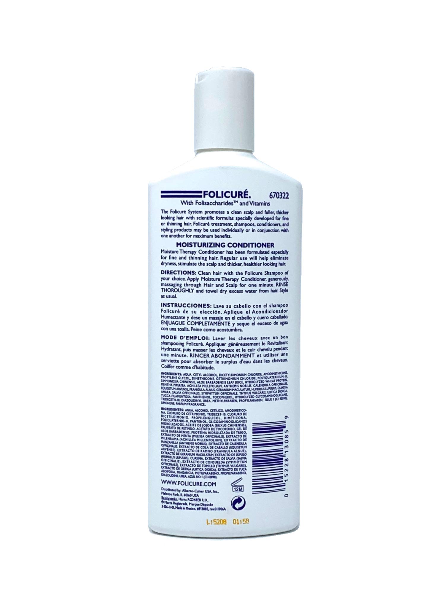 Folicure Moisturizing Conditioner for Fuller, Thicker Hair 12 Oz