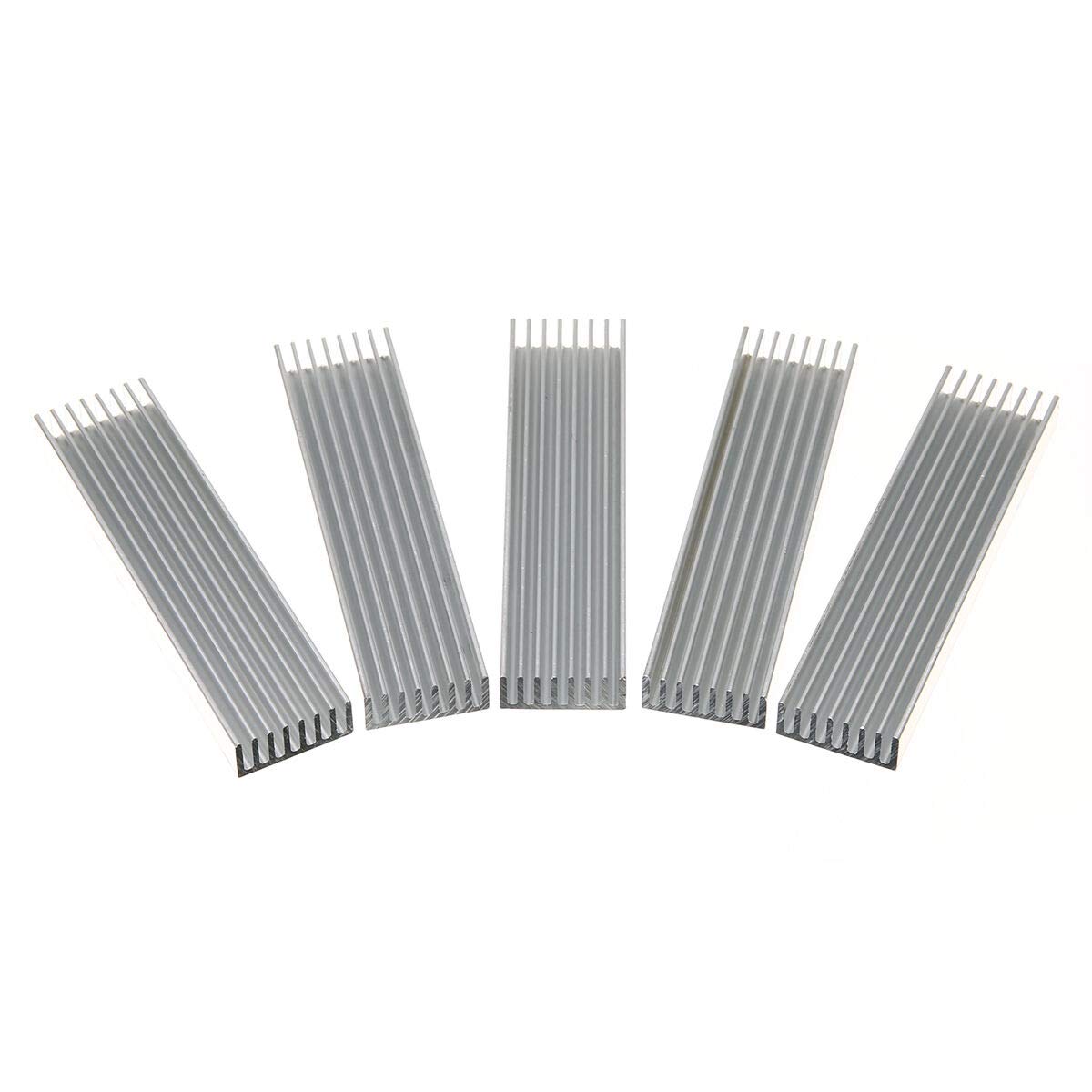5PCS 100 * 25 * 10mm Aluminum Chip Heat Sink Heatsink Cooling LED Power IC Transistor