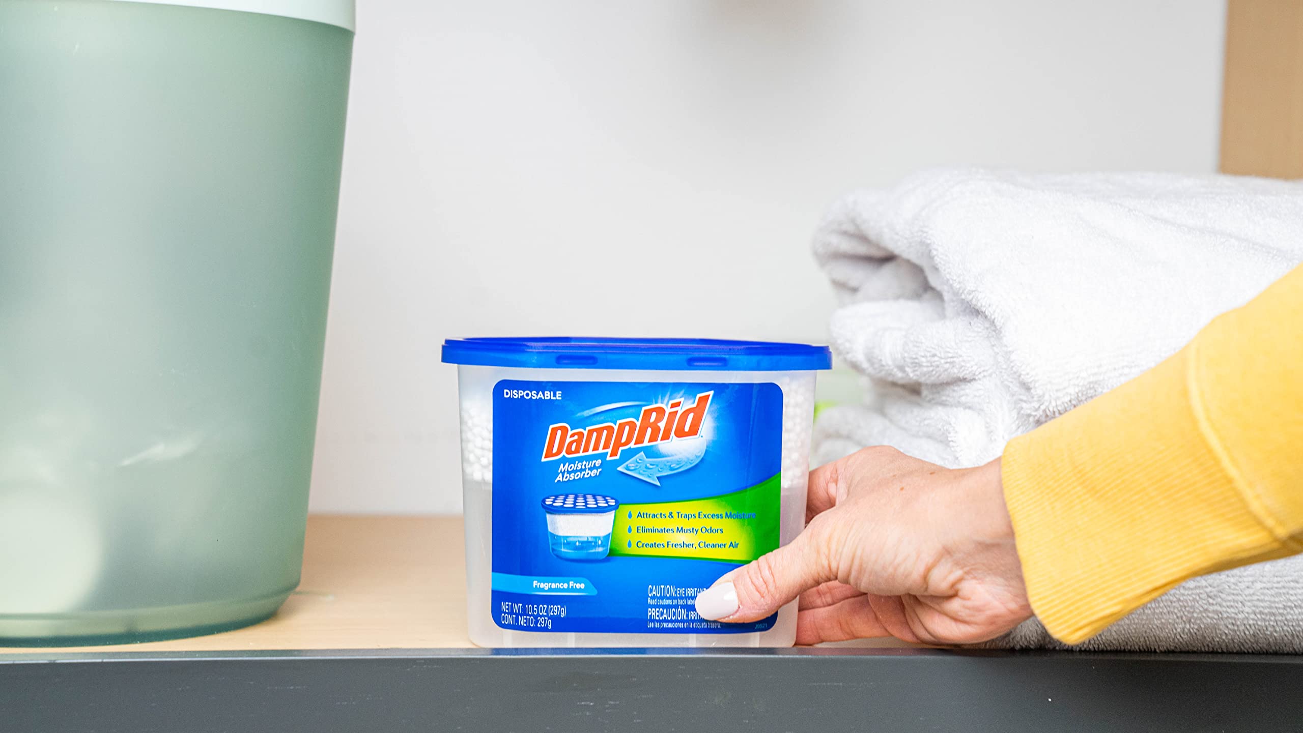 DampRid Fresh Scent Disposable Moisture Absorber, 10.5 oz., 3 Pack – Attracts & Traps Excess Moisture, Eliminates Musty Odors, Creates Fresher, Cleaner Air, White