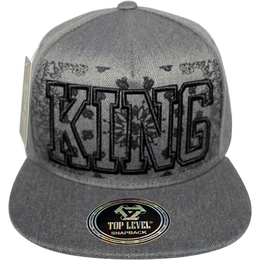 4350 DISTRICT Men's Adjustable Cotton Snapback Cap 2 (N21KNG21MG BLK)