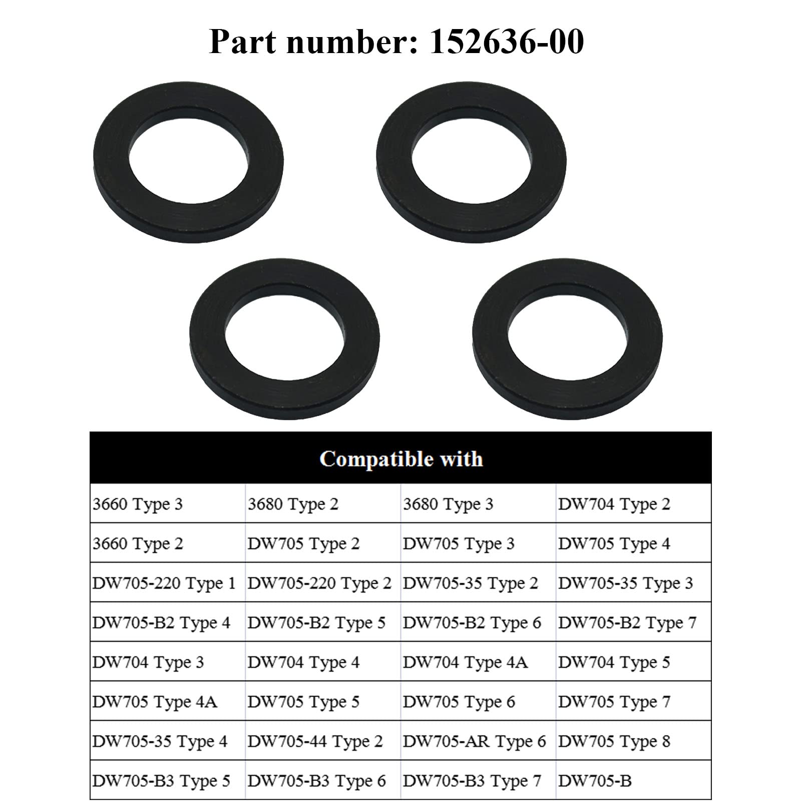 4 PCS 152636-00 Miter Saw Blade Adapter Ring, Miter Saw Replacement Parts, Fits DW718, DWS780, 3660, 3680, DW704, DW705