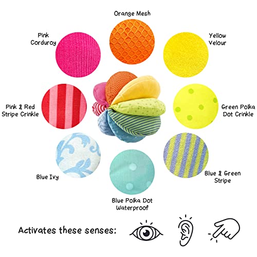 HABA Rainbow Fabric Ball - Machine Washable with 8 Different Sensory Affects