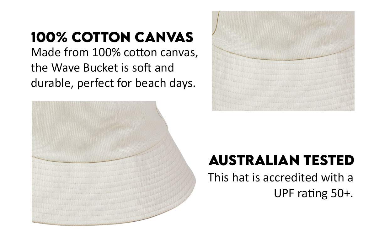 Lack of Color Women's Wave Cotton Canvas Bucket Hat (Beige, Small/Medium)