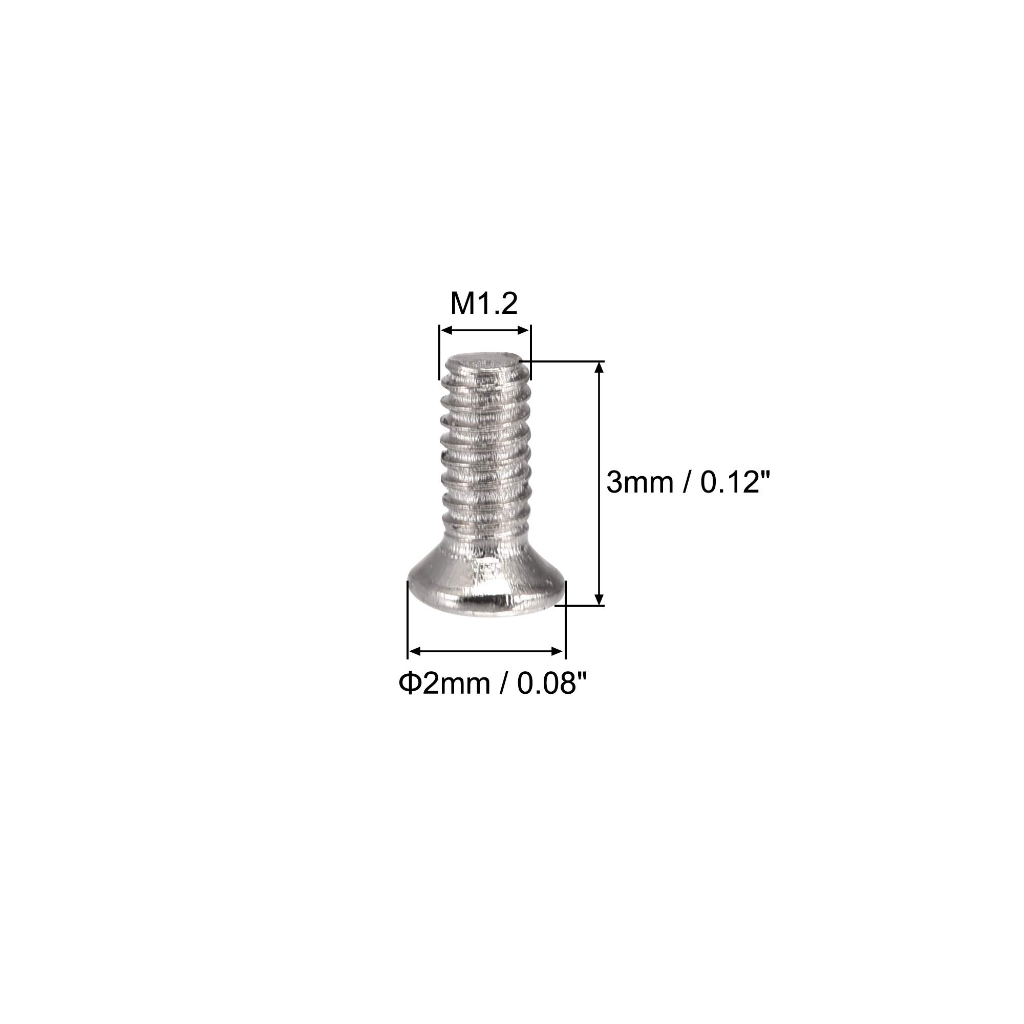 uxcell M1.2 x 3mm Phillips Screw Fastener Silver Tone for Laptop PC TV Fan Switch 500pcs