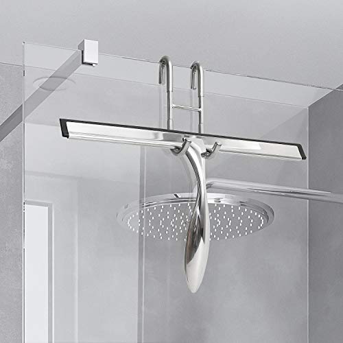 Simtive Shower Door Hooks (2-Pack), Towel Hooks for Bathroom Frameless Glass Shower Door, Shower Squeegee Hooks, Silver