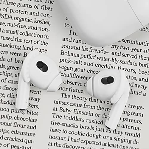 Anti-Slip Earhook with Eartips Compaible with Airpods 3 Ear Tips, Noise Cancalation Protective Ear Grip Tips Skin Cover Case Soft Silicone for Ear Pods 3,2 Pairs White